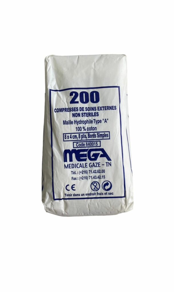 200 Compresses maille propre 4*8cm | MedShop Tunisie
